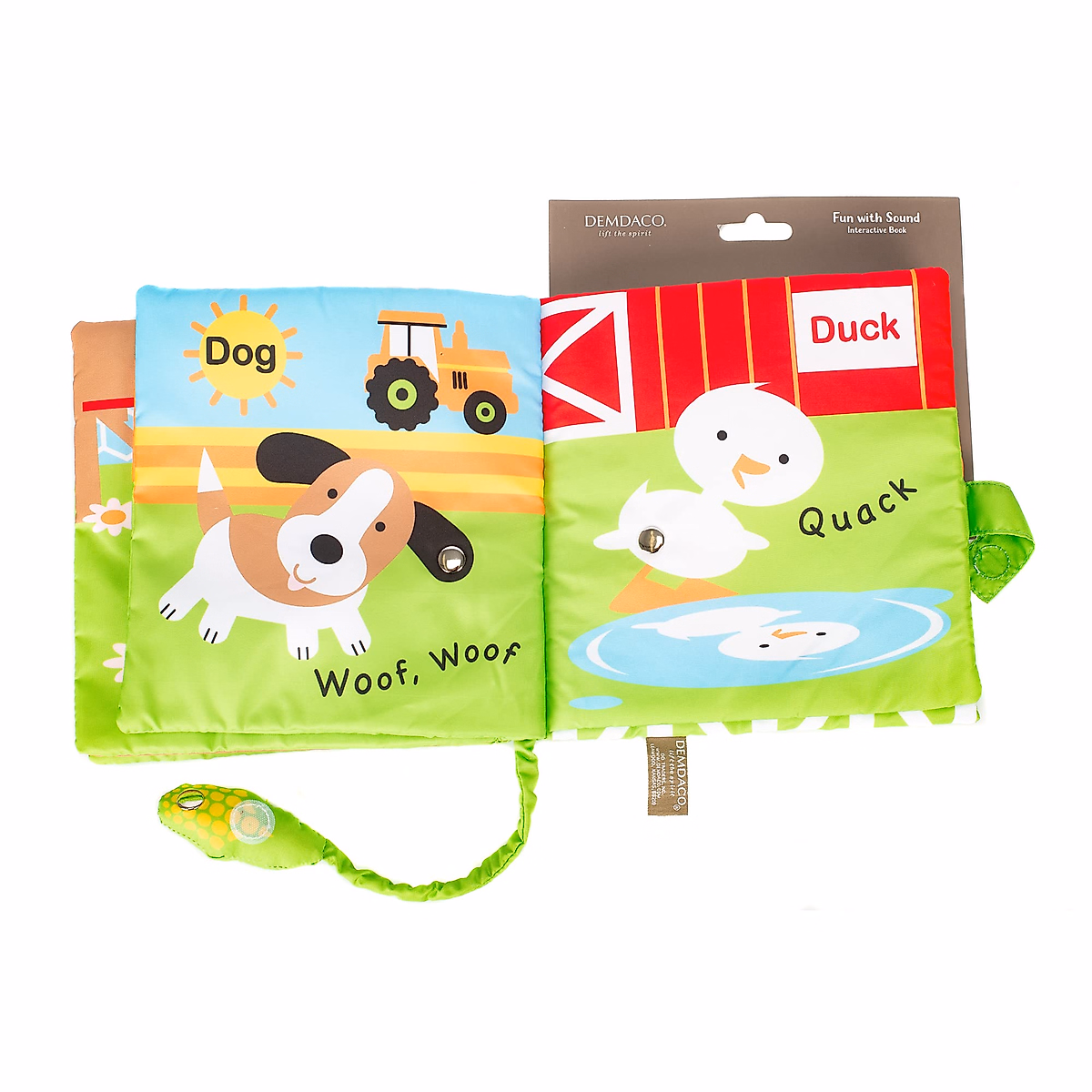 DEMDACO Happy Barnyard Friends Corn Rustic Red Children's Musical Soft Book Toy