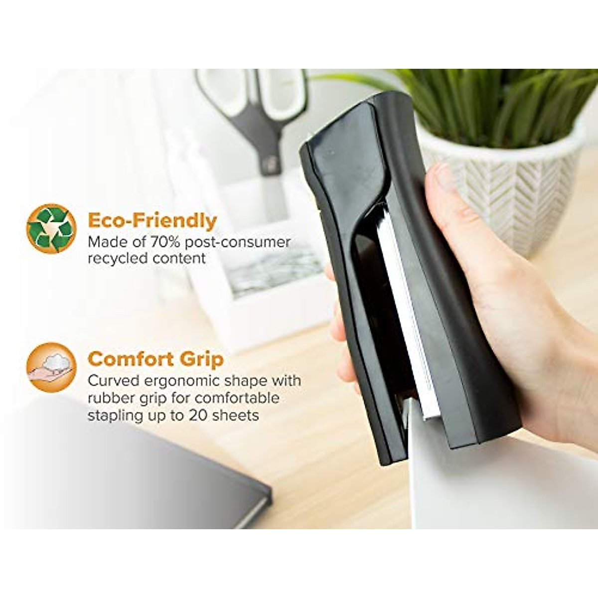 Bostitch Office Bostitch Dynamo Stand-Up Stapler with Built-in Pencil Sharpener, Includes 210 Staples, Staple Remover and Staple Storage, Black