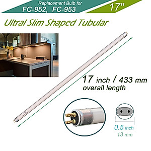17'' T4 16W Warm White Fluorescent Bulb Replacement Furnlite FC-952 Light,Westek 20125 - FA200WBC,16 Watt 120V Linear 3000K FC-953,G5 Base (3 Pack)