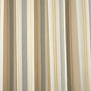Lush Decor Farmhouse Stripe Yarn Dyed Cotton Window Curtain Panels Yellow/Gray 42X84 Set