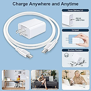 USB C Pixel 7 6 Charger Fast Charger for Google Pixel 7 Pro 6a 6 Pro 5a 5 4a 4 XL 3a 3XL 2,Samsung S23 S22 Ultra S21 FE S20 Z flip 4 3 A13, 20W PD Power Adapter Wall Charger Box+6ft Type C to C Cable