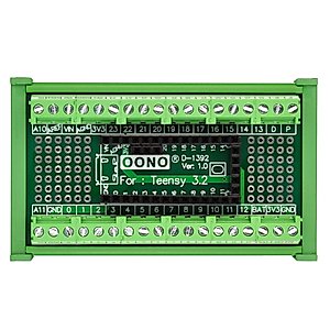 Terminal Block Breakout Board Module for Teensy 3.2, DIN Rail Mount Version
