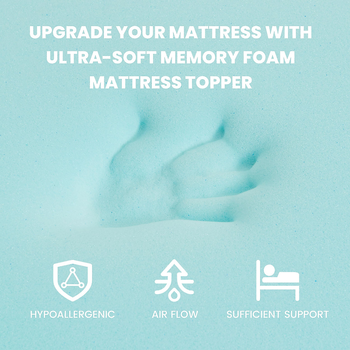 Simple&Opulence 3 Inch Memory Foam Mattress Topper, Cooling Gel Infused Mattress Pad for Back Pain Relief，Ventilated and Breathable, CertiPUR-US Certified - Full Size