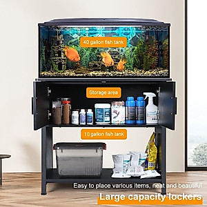 SMONTER Aquarium Stand 40 Gallon Metal Fish Tank Stand Cabinet with Storage Shelf, W36.6*D18.9*H31.5 (Stand Only)