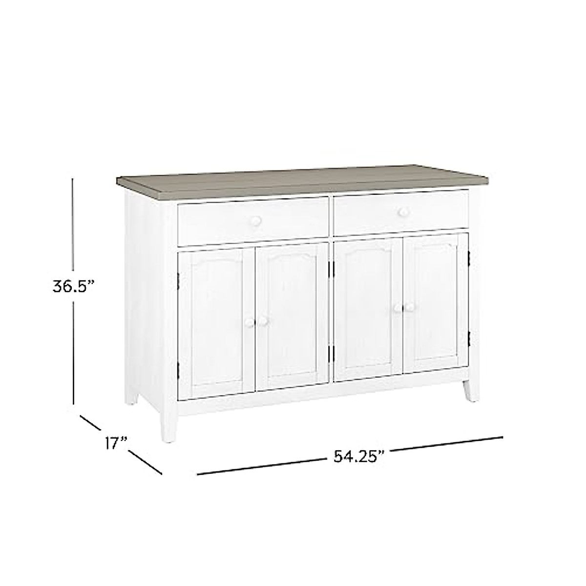 Hillsdale Furniture Hillsdale Clarion Server Distressed Gray/Sea White