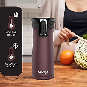 Contigo West Loop 2.0 Leak-Proof, Spill-Proof Insulated Stainless Steel Travel Mug, 16oz., Chocolate Truffle Metallic