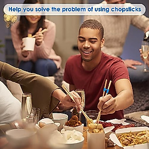 TIESOME 16Pcs Reusable Chopstick Helpers, Training Chopstick Hinges Connector Practice Chopsticks for Adults, Kids, Beginner, Trainers or Learner