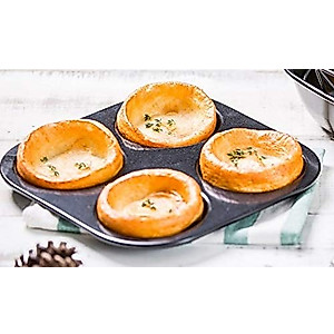 Tala Performance, Yorkshire Pudding Tin, Professional Gauge Carbon Steel with Whitford Eclipse Non-Stick Coating, Roasting and Cooking