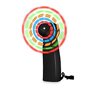 Light Up LED Mini Handheld Fans with Black Handles (Set of 12)
