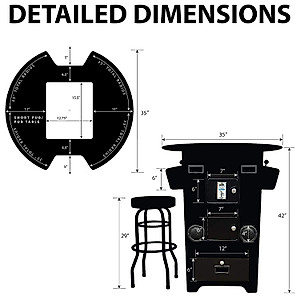 Creative Arcades Full-Size Commercial Grade Machine -Pub Style Arcade Table for 2 Player Cabinet for Home, 60 Games, Multiplayer Control Panel and Screen Size 22 inch.