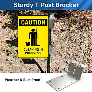 ForoGore 6 Pack T-Post Bracket 3" (Vertical) T Post Mounting Bracket, Mounting T Post Bracket for Signs, Plywood Install