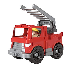 Fisher-Price Imaginext Rescue Fire Truck, Push-Along Vehicle and Character Figure Set for Preschool Kids Ages 3-8 Years