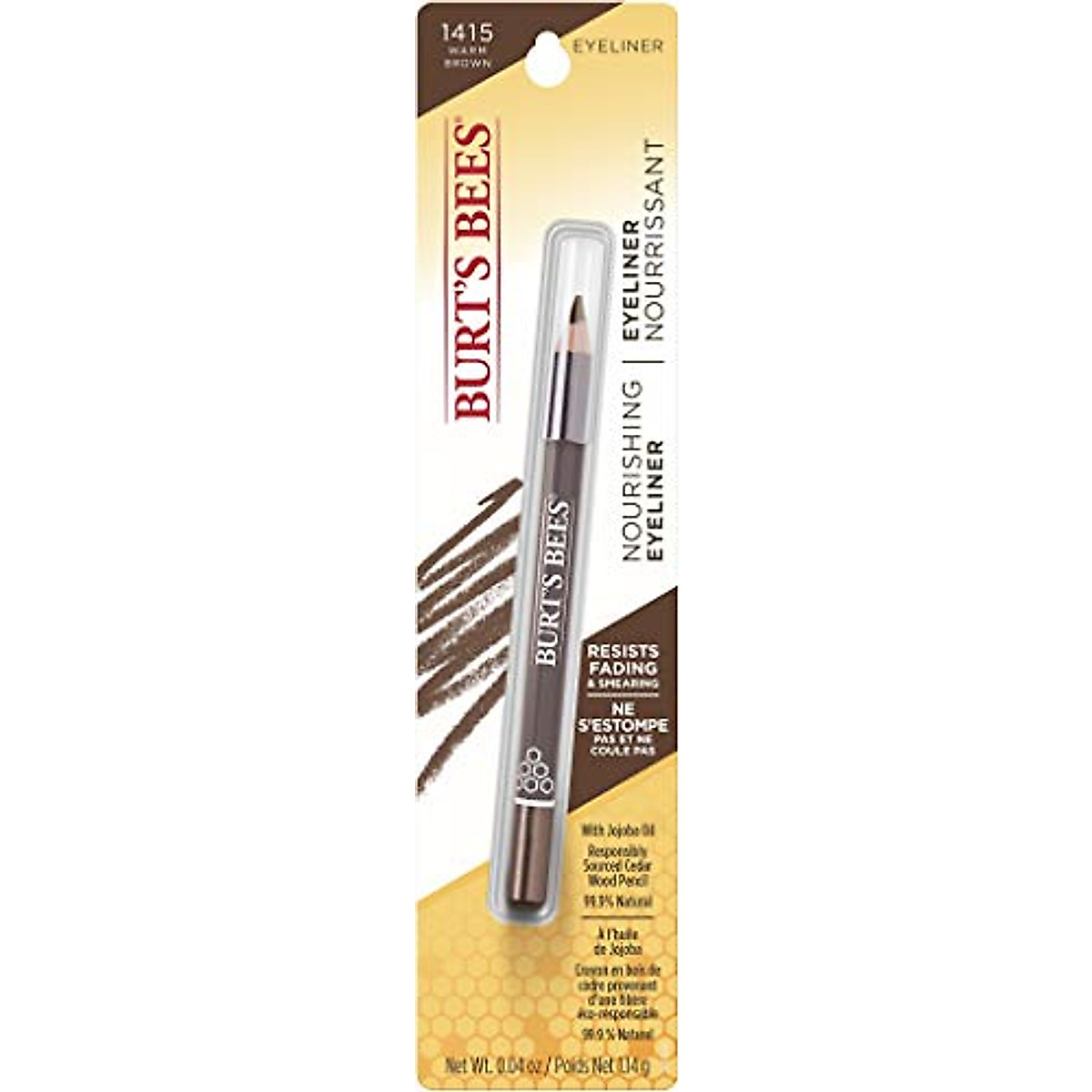 Burt's Bees Nourishing Eyeliner, Warm Brown - 0.04 Ounce (Pack of 2)