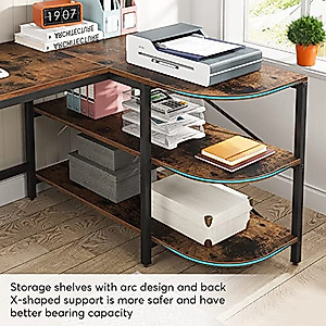 Tribesigns 59 inches L-Shaped Computer Desk, Industrial Writing Desk with Storage, Large Computer Desk with Shelves, Corner Computer Desk for Home Office, Individual Workstation for Study and Work