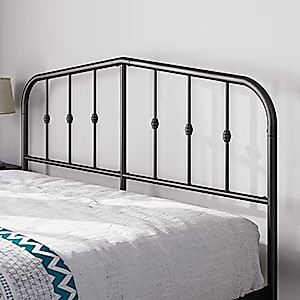 Zinus Heidi Metal Platform Bed Frame/Steel Mattress Foundation/Bed Frame with Headboard and Footboard/No Box Spring Needed/Easy Assembly, Black, Queen