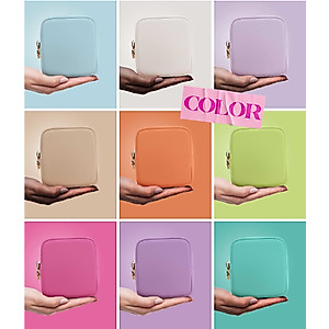 Embla Makeup Bag Travel Cosmetic Bag, Toiletry Bag, Cute Makeup Organizer, Nylon Zipper Pouch Purse Storage Bag Cosmetics Organizer, Cute Womens Make Up Bag Tote, Mini Small Large Makeup Bags, Lilac