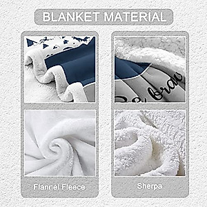 SANDJEST Personalized Baby Blanket Woodland Theme Animal Custom Name Baby Boy Fleece Throw Blanket Customized Gift for Baby New Mom Newborn Shower