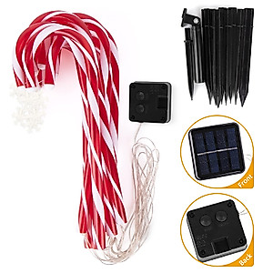 6Pack Christmas Candy Cane Lights Snowflake Outdoor Pathway Driveway Markers Decoration Red and White Xmas Home Decor Indoor Lawn Yard