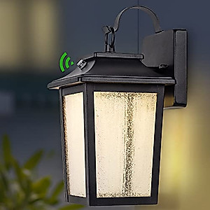 LED Dusk to Dawn Outdoor Lighting - 2 Packs Outdoor Wall Lights for House, 13W 3000K LED Outside Porch Lantern, Black Exterior Wall Sconce for Garage Doorway Garden, 100% Waterproof Anti-Rust