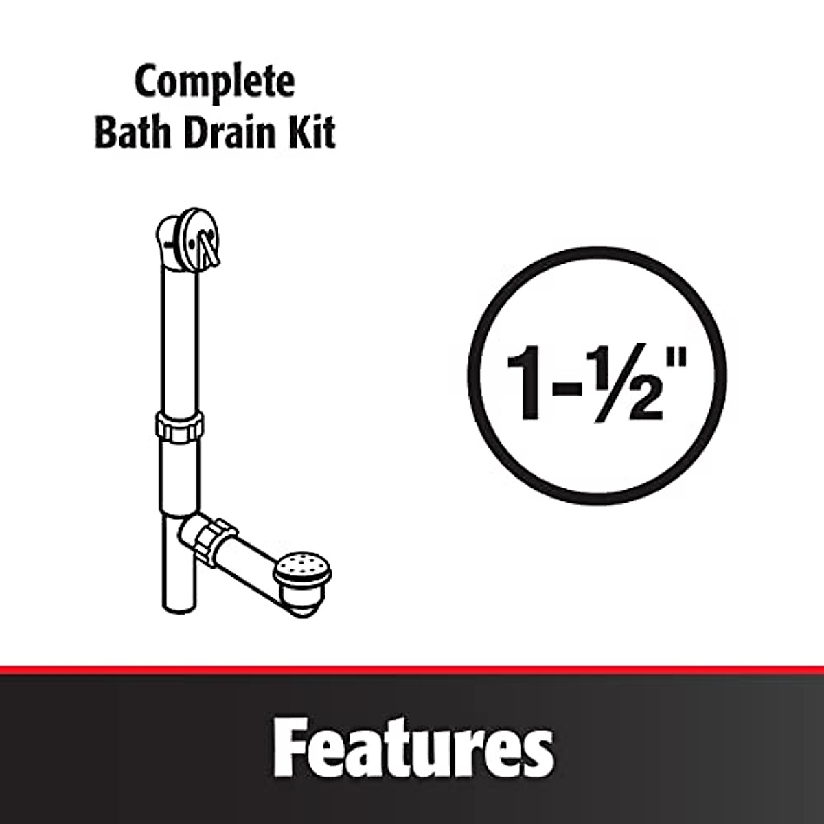 Keeney 645PVCDSBN Cable Driven PVC Bathtub Drain Kit for Standard Size Tubs, Brushed Nickel