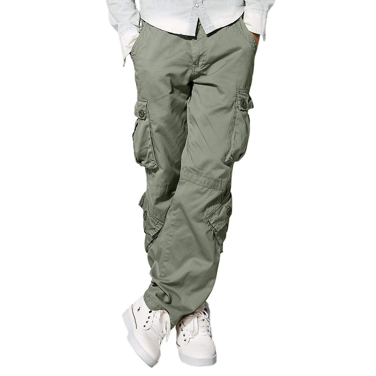 Match Men's Wild Cargo Pants(Light Green,34)