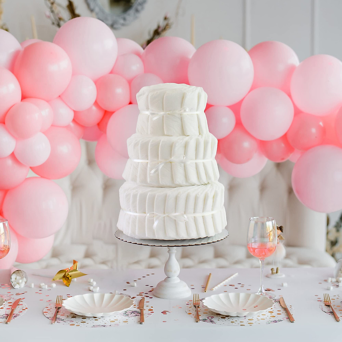 Decorate It Yourself 3 Tier Plain Diaper Cake-60 Diapers