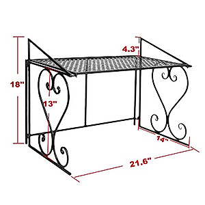 DAZONE Metal Microwave Rack Shelf Kitchen Counter and Cabinet Shelf (Black)