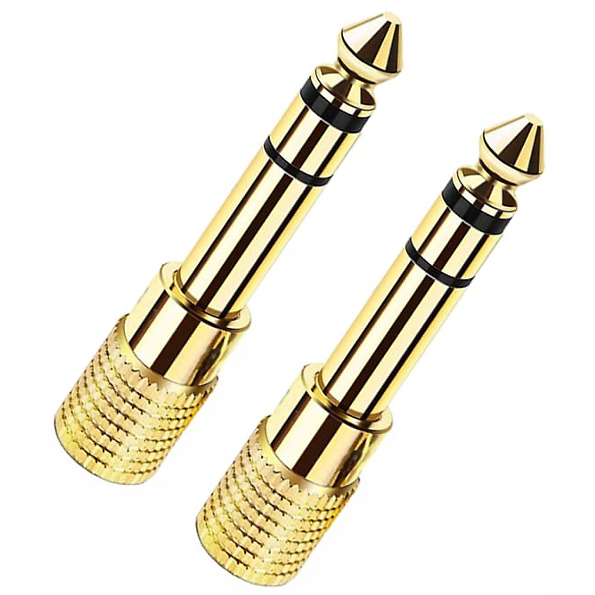 6.35mm to 3.5mm Headphone Adapter, Dafensoy 3.5mm(1/8'') Male to 6.35mm (1/4'') Female and 3.5mm Female to 6.35mm Male Stereo Adapter Gold Plated Connectors, for Headphone, Amp Adapte Etc 4-Pack