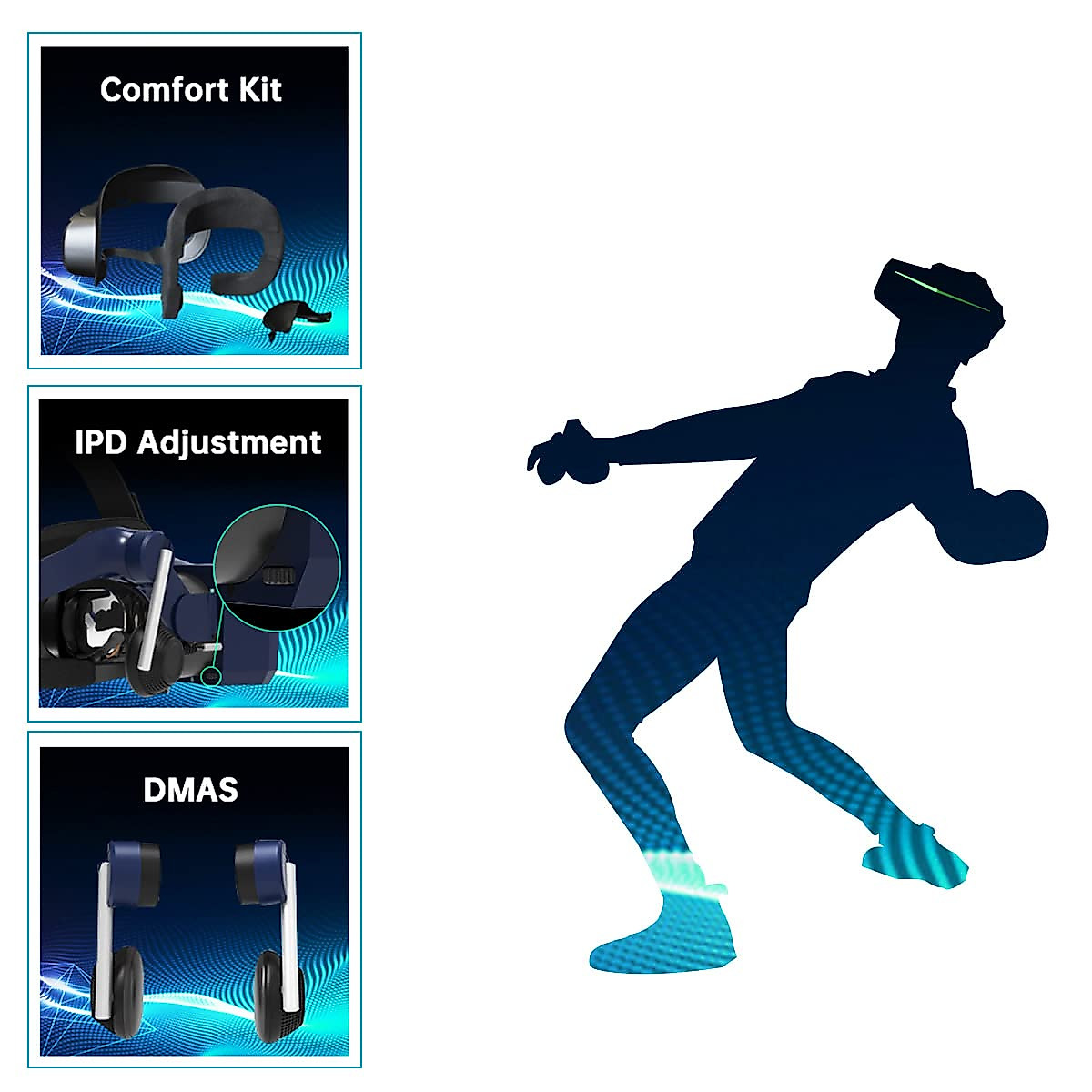 Pimax Vision 8K X VR Headset, Dual Native 4K Monitors, 90Hz for PC VR HMD, Steam VR Gamers, Deluxe Modular Audio Strap.