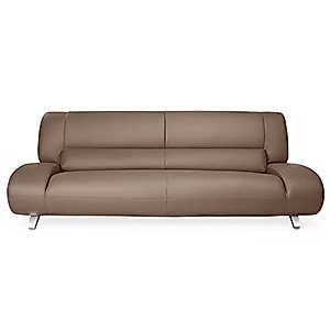 Zuri Furniture Modern Aspen Brown Microfiber Leather Sofa