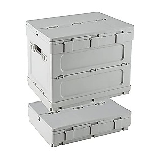 Collapsible portable Storage Bins ,Multifunction Folding Plastic table Storage Box Container for camping ,Home ,Office,Outdoor,Indoor,Dormitory (16.5L)