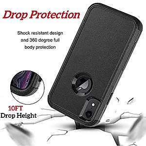 Co-Goldguard for iPhone XR Case, [Shockproof] [Dropproof] Heavy Duty Protection Case ，3 in 1 Non-Slip case for Apple iPhone XR, Black
