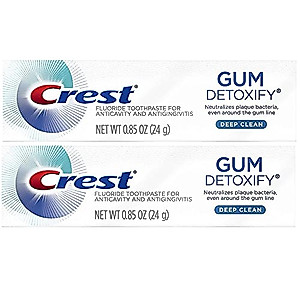 Crest Gum Detoxify Toothpaste, Deep Clean, Travel Size, 0.85 oz (24g)- Pack of 2