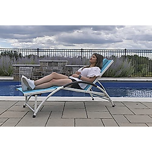 Vivere DKDSUN-TT Aluminum Dockside Sun Lounger, True Turquoise