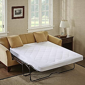 Sleep Philosophy Holden Waterproof Sofa Bed Mattress Protection Pad with 3M Scotchgard Moisture Management -Microfiber - All Over Elastic Mattress Pad, Queen 60x72, White