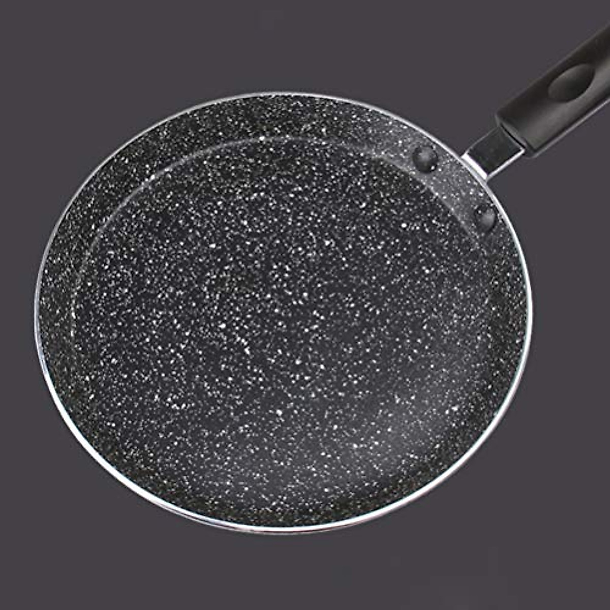 DOITOOL 6 Inch Metal Fry Pan Nonstick Frying Pan Egg Pan Skillet Practical Kicthen Cookware for Home Restaurant Black