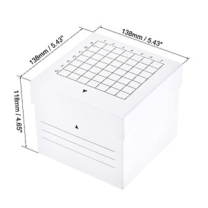 uxcell Centrifuge Tube Freezer Storage Box 49-Well Cardboard Holder White for 10ml 18mm Dia Micro Centrifuge Tubes