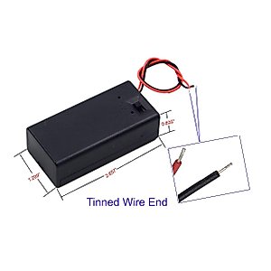 LAMPVPATH (Pack of 2) 9v Battery Holder, 9 Volt Battery Holder with Switch, 9v Battery Case with Switch