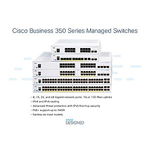 Cisco Business CBS350-8FP-E-2G Managed Switch | 8 Port GE | Full PoE | Ext PS | 2x1G Combo | Limited Lifetime Protection (CBS350-8FP-E-2G)