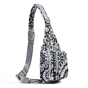 Vera Bradley Women's Recycled Lighten Up Reactive Mini Sling Backpack, Tranquil Medallion, One Size