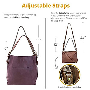 joy susan Womens Faux Leather: Hobo 2-in-1 Handbag