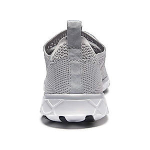 SUOKENI Women's Quick Drying Slip On Water Shoes for Beach or Water Sports LightGray.,Size:US 8/EU 39