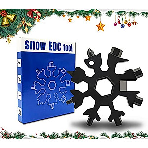 19 In 1 Incredible Tool - Easy N Genius - FEX 18-in-1 Stainless Steel Snowflakes Multi-Tool (Black)