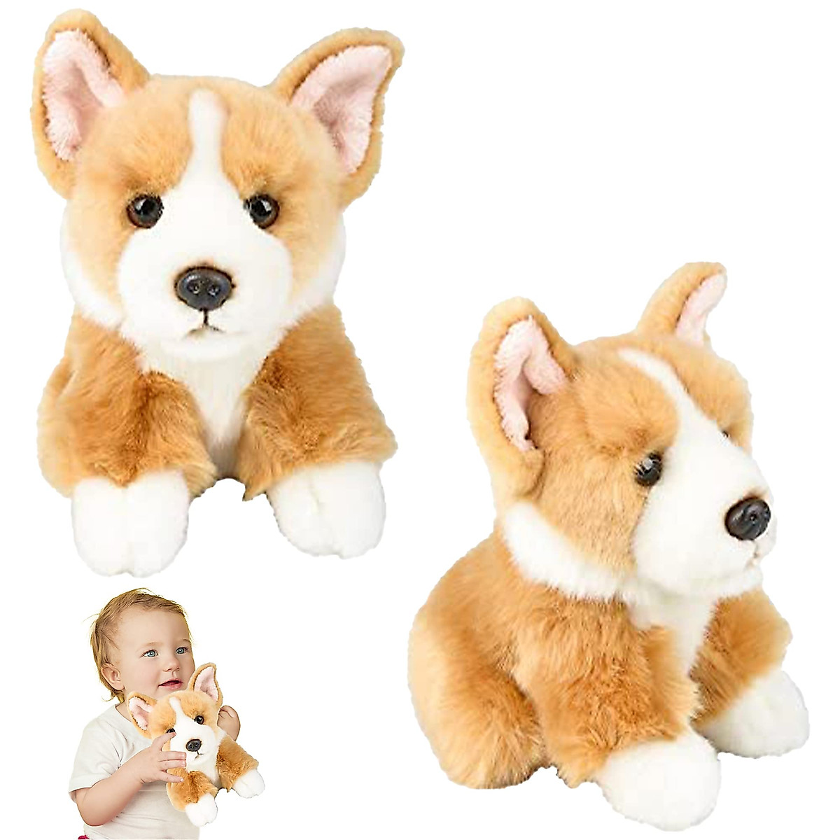 HOWBOUTDIS Fluffy, Adorable 6 inch Plush Corgi Puppy - Super Cuddly and Huggable - Great Gift Idea for Anyone - Even Your Pup - Perfect for Animal Lovers of All Ages, Ages 3+