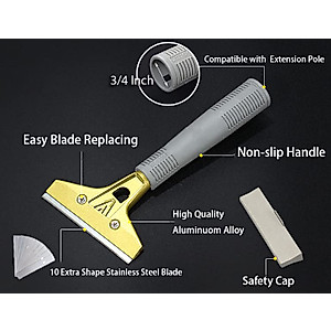 LDS Industry Extendable Razor Blade Sticker/Paint Scraper Remover for Window Glass Windshield Tile Granite Wall Cleaning Hand Tool, Gum Cleaning, Stove Cleaner, SCRP-A