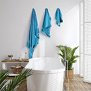 DJ Doris Bath Towels Set 6 Pack,2 Bath Towel,2 Hand Towel and 2 Washcloth,650 GSM,100% Cotton,Quick Dry,Ultra Soft and Highly Absorbent Luxury Hotel Quality for Bathroom (Blue)