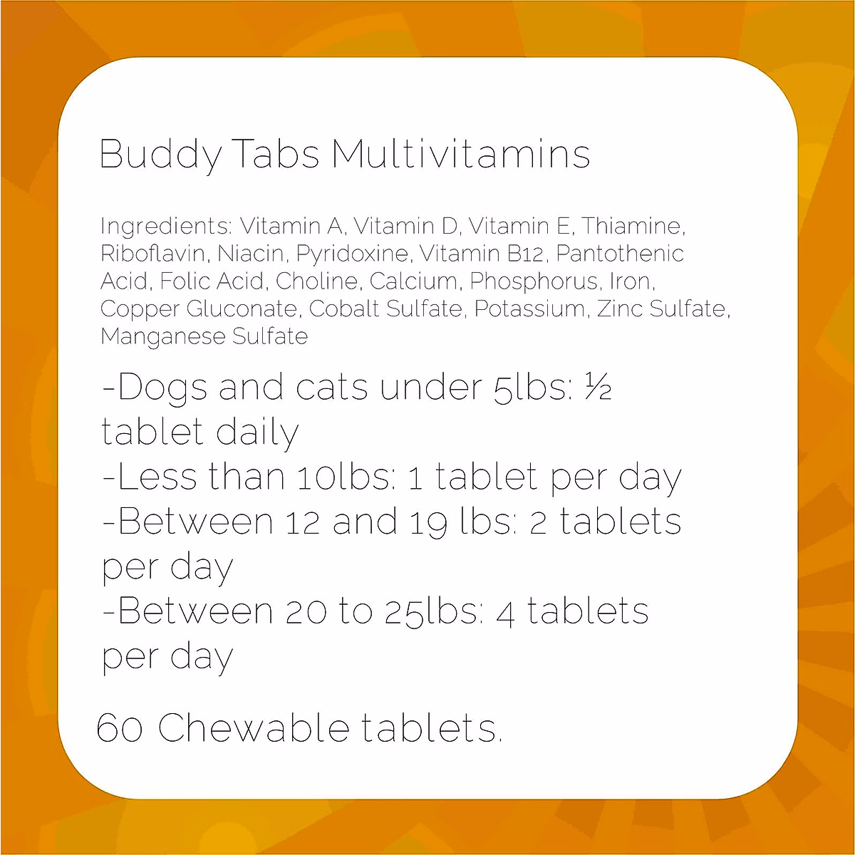 Multivitamin & Minerals Dietary Supplement Small Dogs & Cats by Interfarma Corp | Heart, Digestion, Skin, Coat, & Joint Support | with Vitamins, Minerals, Iron, Calcium, & Folic Acid | 60 Tablets