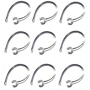 Tricon Universal Small Clamp Bluetooth Ear Hook Loop Clip Replacement - Set of 9 Clear