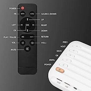 SKUDY Mini Projector, Small&Light Weight Portable Projector,Outdoors Video Projector, Multimedia Home Theater Movie Projector 1080P Compatible with HDMI,IR,USB,AV,DC,Laptop,Phone Projector (White)