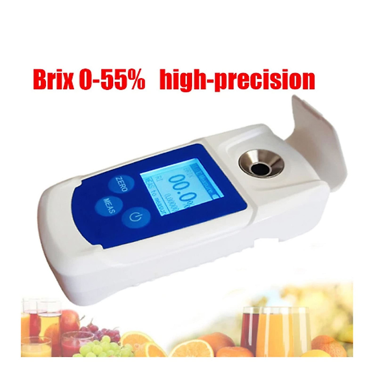 0?55% Digital Brix Refractometer High Accuracy Brix Tester Meter for Fruit Beverage Drinks Sugar Content Measuring